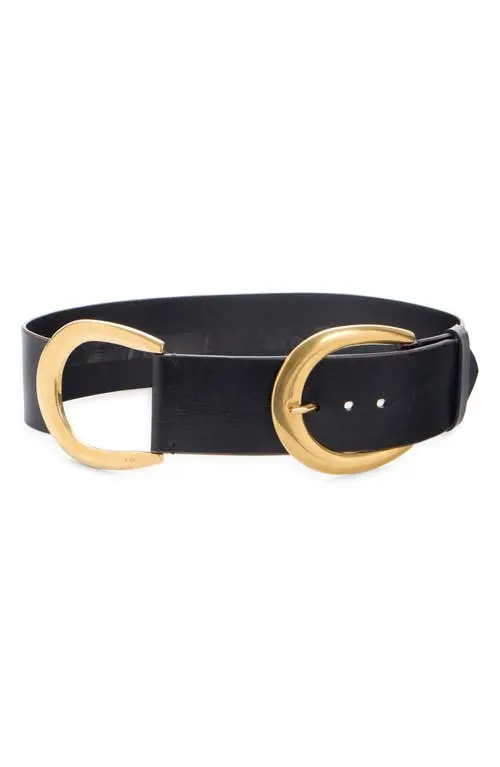 Chloé C Buckle Leather Belt - Black