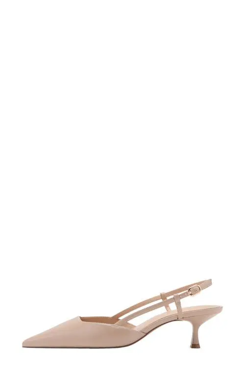 Mango Slingback Pointed Toe Pump - Beige