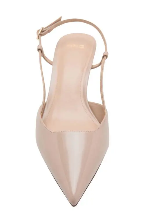 Mango Slingback Pointed Toe Pump - Beige