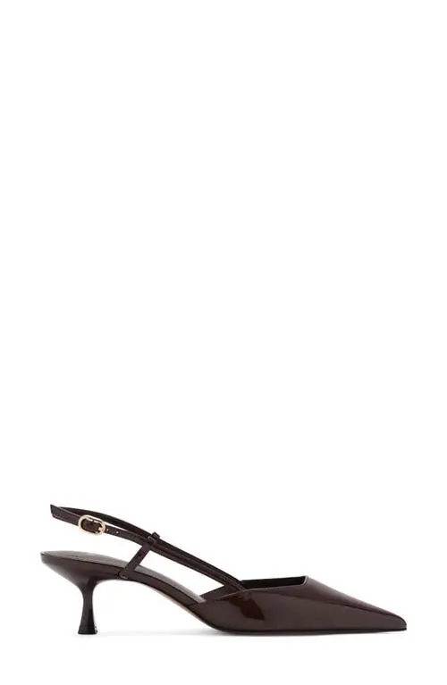 Mango Slingback Pointed-toe Pumps - Chocolate