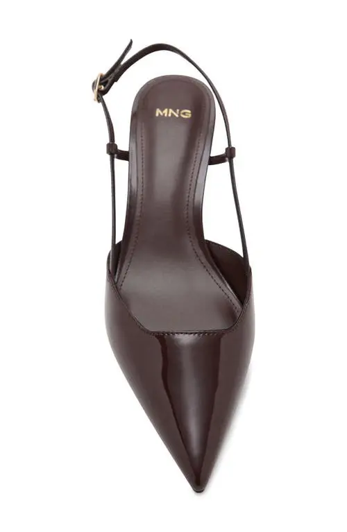 Mango Slingback Pointed-toe Pumps - Chocolate