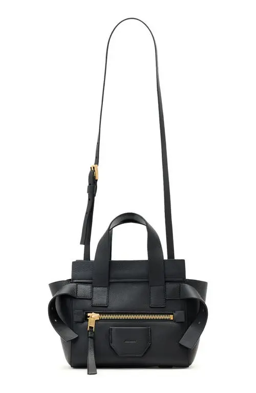 ALLSAINTS Mini Perez Leather Top Handle Bag - Black