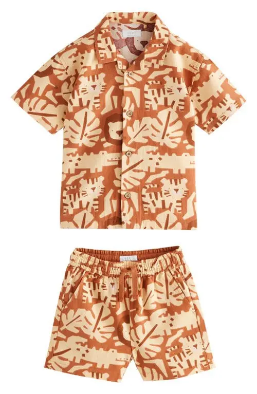 NEXT Safari Shirt And Shorts Set - Brown