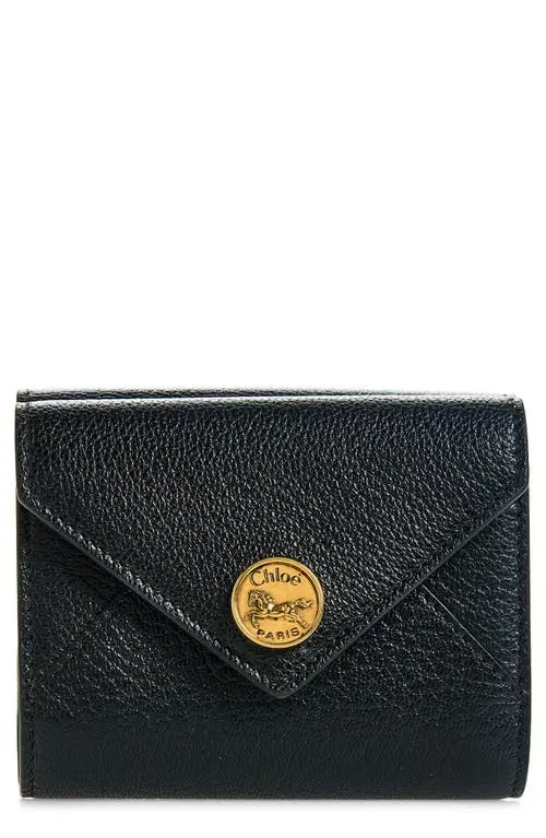 Chloé Leather Envelope Trifold Wallet - Black