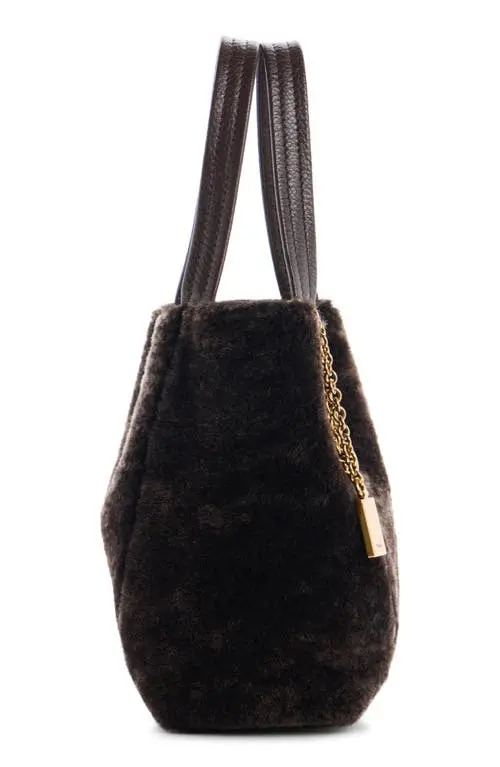 Chloé Small Spin Genuine Shearling Tote