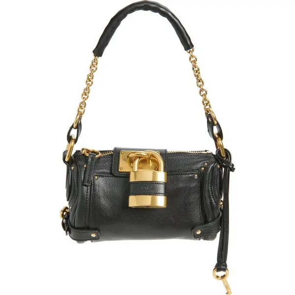 Chloé Small Paddington Leather Shoulder Bag - Black