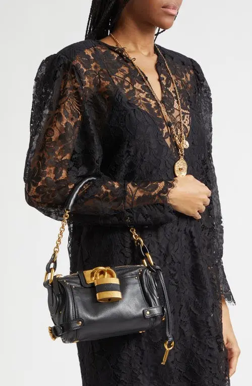 Chloé Small Paddington Leather Shoulder Bag - Black