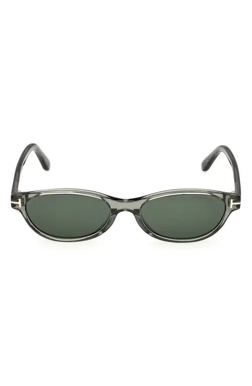 TOM FORD Oval Sunglasses - Transparent Sage/green Lens