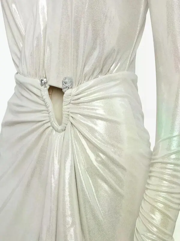 philipp plein silver dress Long Dress Crystal
