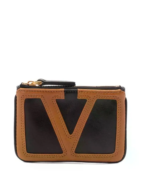 Valentino Garavani Viva Superstar V-logo Leather Wallet - Black