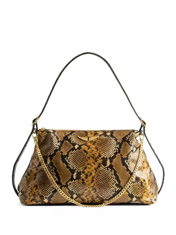 Zadig&Voltaire Jim Wild" Python-effect Leather Bag - Brown