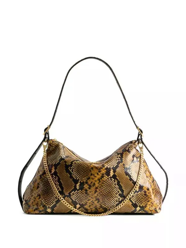 Zadig&Voltaire Jim Wild" Python-effect Leather Bag - Brown