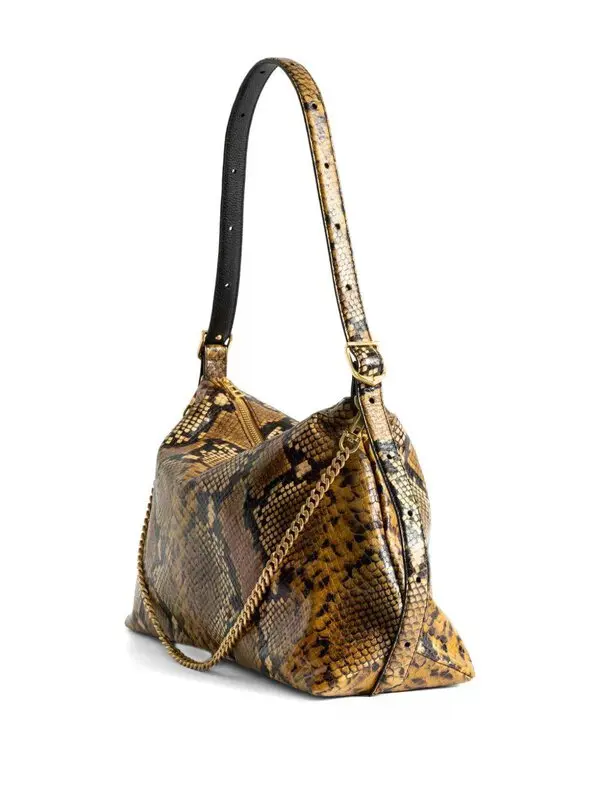 Zadig&Voltaire Jim Wild" Python-effect Leather Bag - Brown