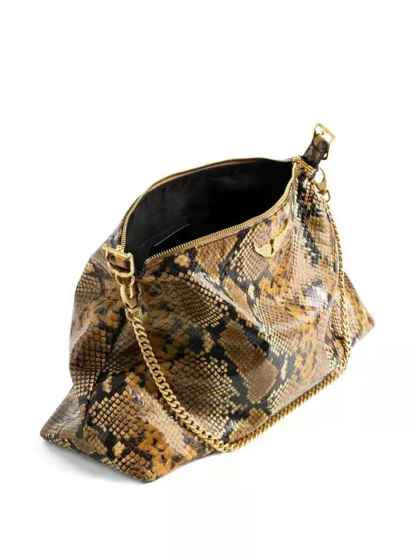 Zadig&Voltaire Jim Wild" Python-effect Leather Bag - Brown