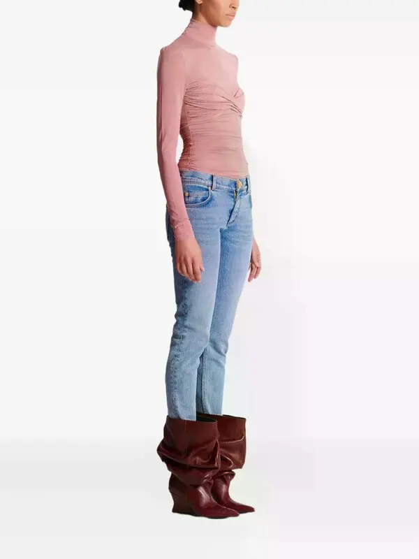 Balmain Faded-wash Jeans With Button Detailing - Blue