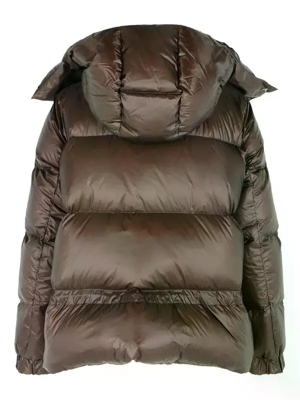 Sacai Quilted Down Jacket With Removable Hood - Brown