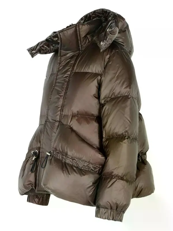 Sacai Quilted Down Jacket With Removable Hood - Brown
