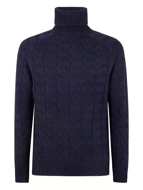ZANONE Cable-knit Turtleneck Sweater - Blue
