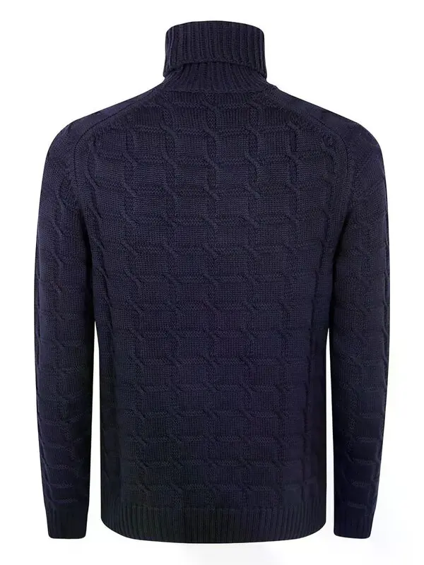 ZANONE Cable-knit Turtleneck Sweater - Blue