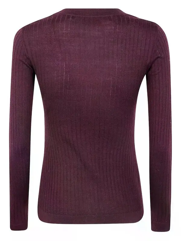 Elisabetta Franchi Ribbed Cardigan With Gold-tone Buttons - Red