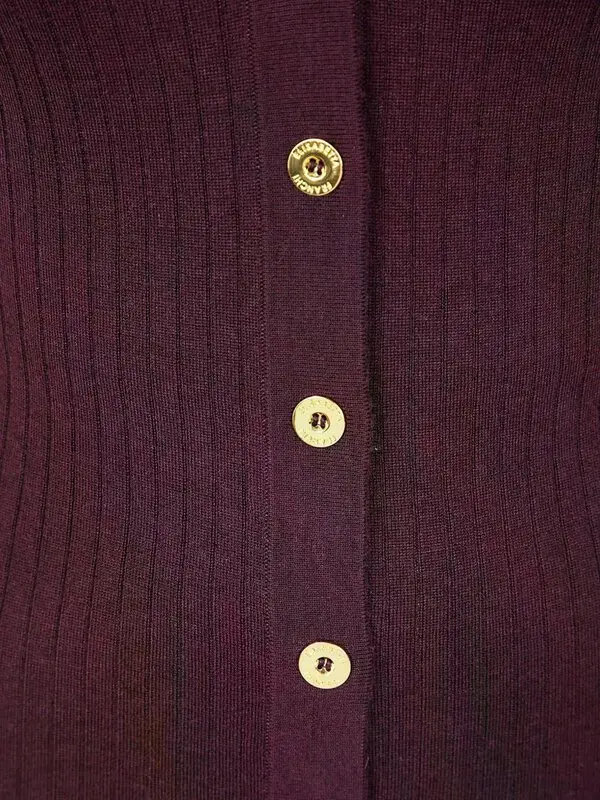 Elisabetta Franchi Ribbed Cardigan With Gold-tone Buttons - Red