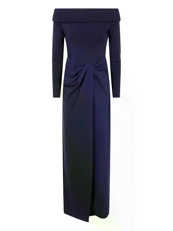 Ralph Lauren Off-shoulder Knot-detail Dress - Blue