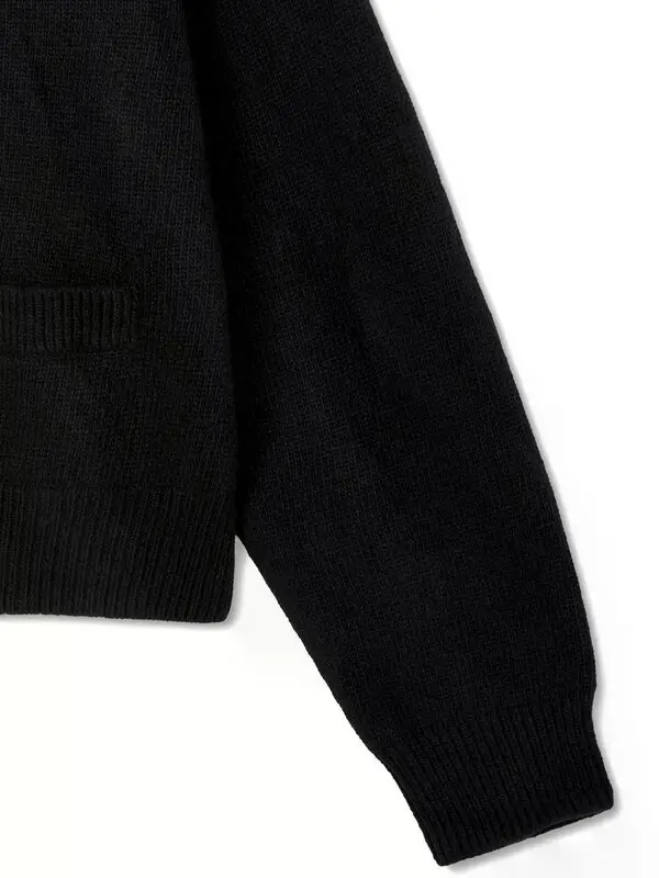 STUDIO TOMBOY Logo-embroidered Button-front Cardigan - Black