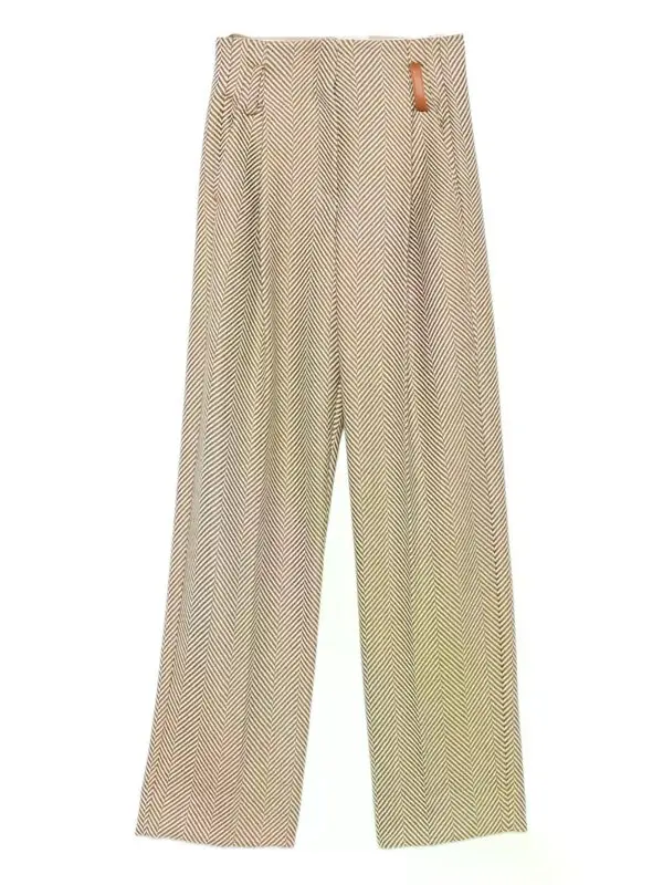 FORTE_FORTE Herringbone Pleated Trousers
