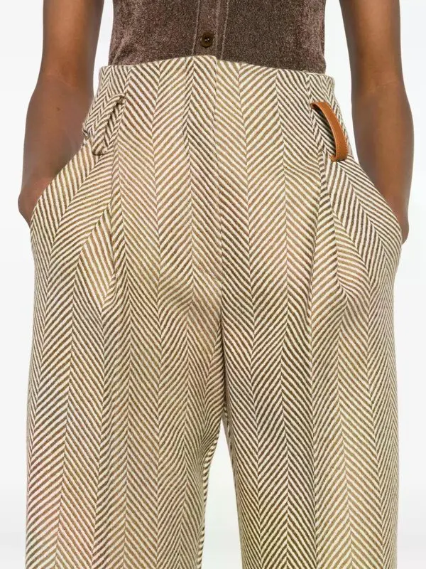 FORTE_FORTE Herringbone Pleated Trousers