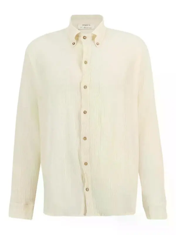 Spiritum Tulum Button-down Collar Cotton Shirt - Neutrals