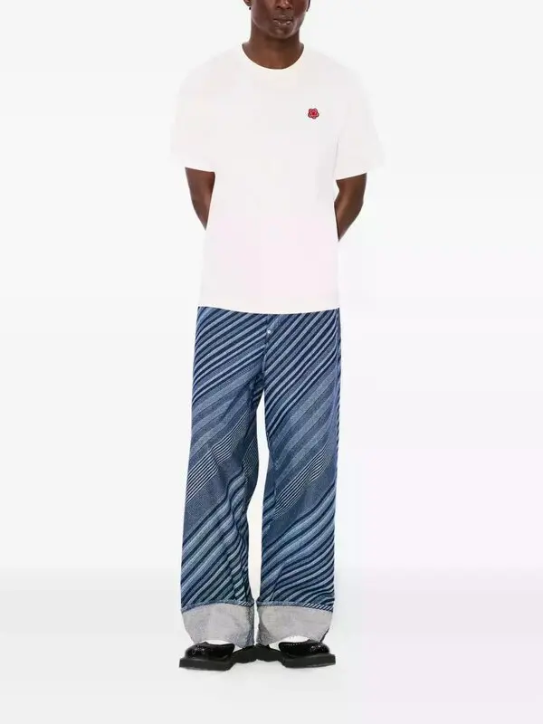 Kenzo Diagonal Stripe Cotton Trousers