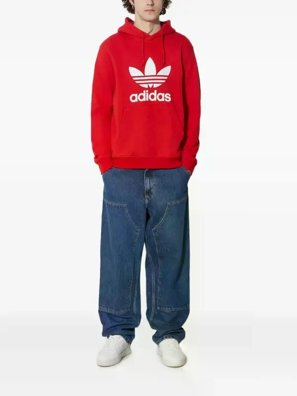 Adidas Logo-print Hoodie - Red