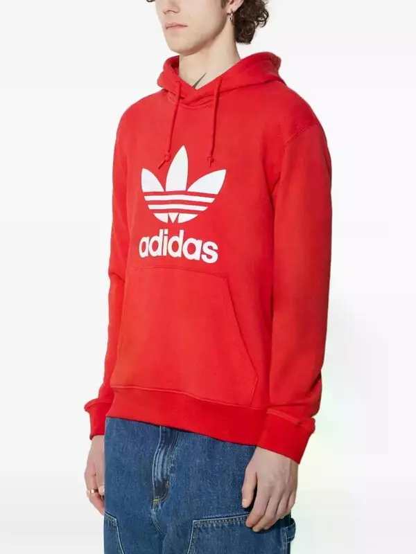 Adidas Logo-print Hoodie - Red