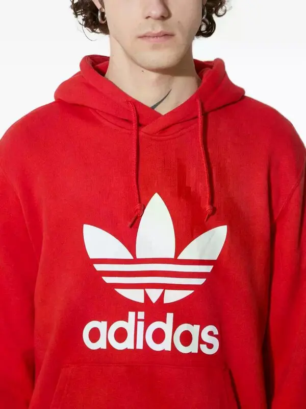 Adidas Logo-print Hoodie - Red