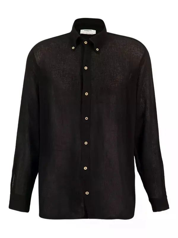 Spiritum Tulum Button-down Collar Long-sleeve Shirt - Black