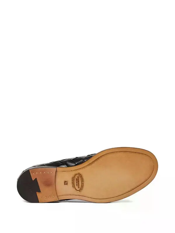 SCAROSSO Woven-leather Loafers - Black
