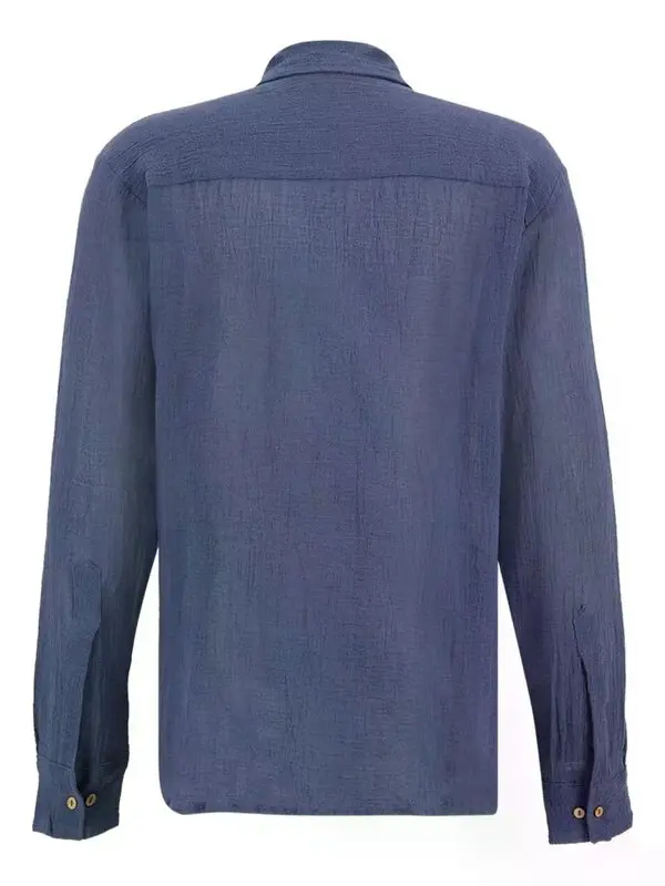 Spiritum Tulum Button-down Cotton-gauze Shirt - Blue