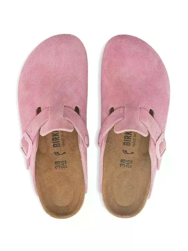 BIRKENSTOCK Boston Buckle Suede Mules