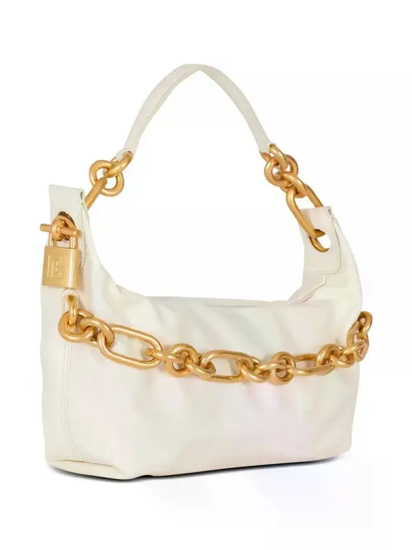 Balmain Medium Leather Shoulder Bag - White