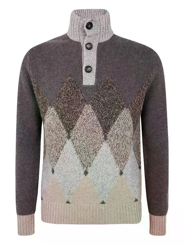 BALLANTYNE Diamond-pattern Sweater - Brown