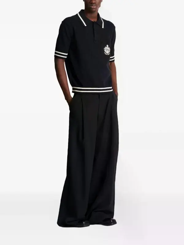 Balmain Emblem-logo Knit Polo Shirt