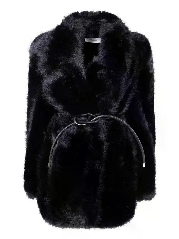 Sportmax Faux-fur Overcoat With Belt