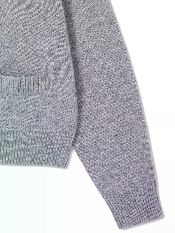 STUDIO TOMBOY Logo-embroidered Button-front Cardigan - Grey