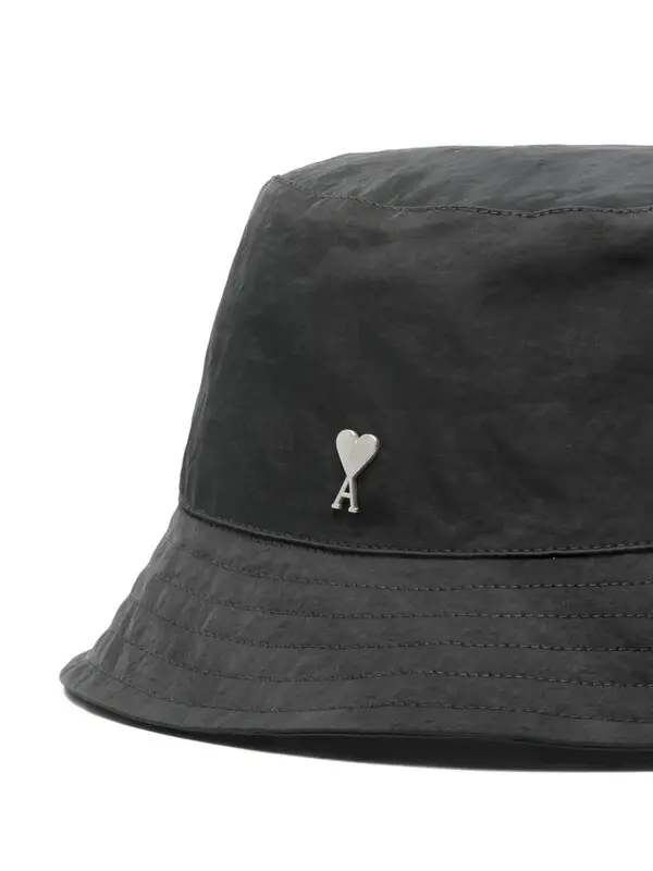 AMI Paris De Coeur-logo Bucket Hat - Grey