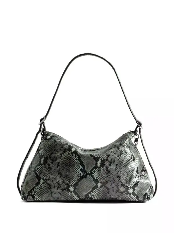 Zadig&Voltaire Jim Wild Python-effect Shoulder Bag - Grey