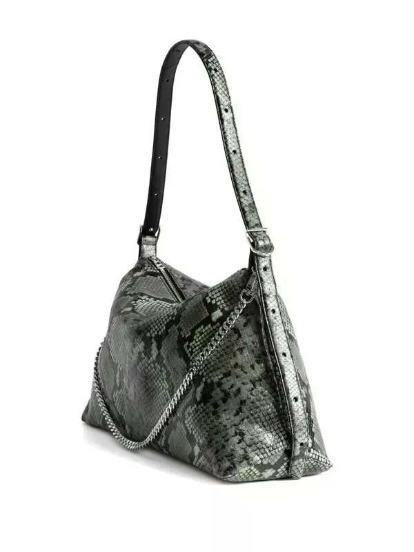 Zadig&Voltaire Jim Wild Python-effect Shoulder Bag - Grey