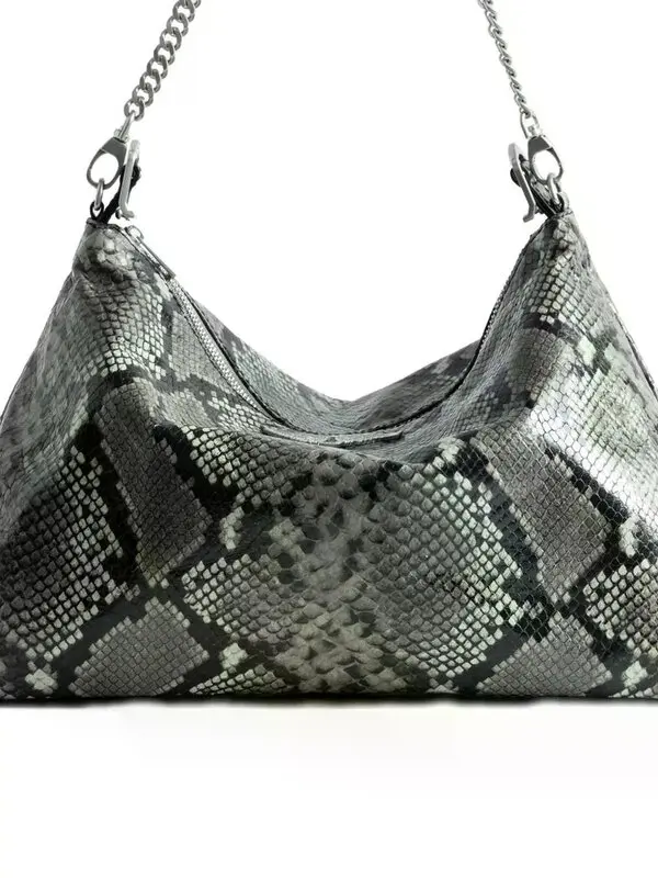Zadig&Voltaire Jim Wild Python-effect Shoulder Bag - Grey