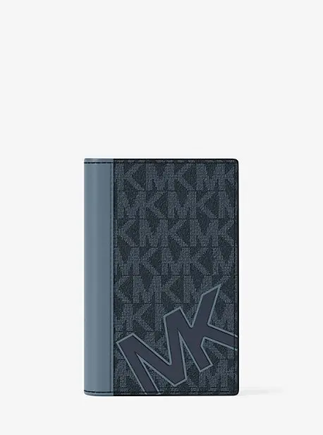 Michael Kors Cooper Signature Logo Folding Card Case - Blue