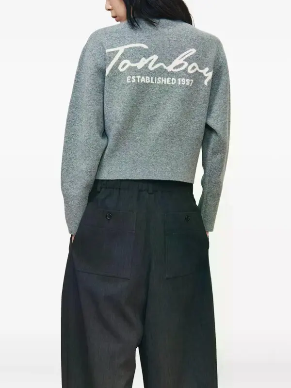 STUDIO TOMBOY Zip-front Polo-neck Cardigan - Grey