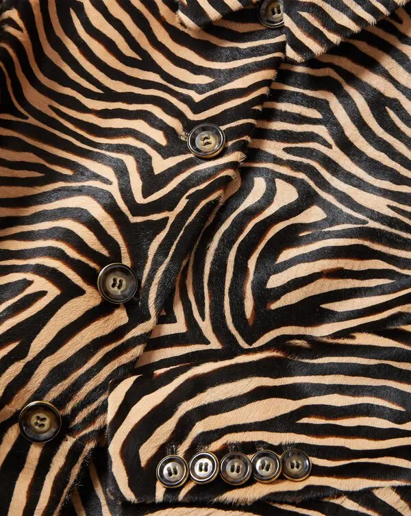 Veronica Beard Shelley Leopard Print Calf Hair Coat